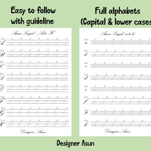 Copperplate Calligraphy Template Bundle Pack Copperplate | Etsy