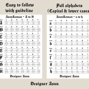 Printable Gothic Letter Worksheet, Gothic Calligraphy Practice Template ...