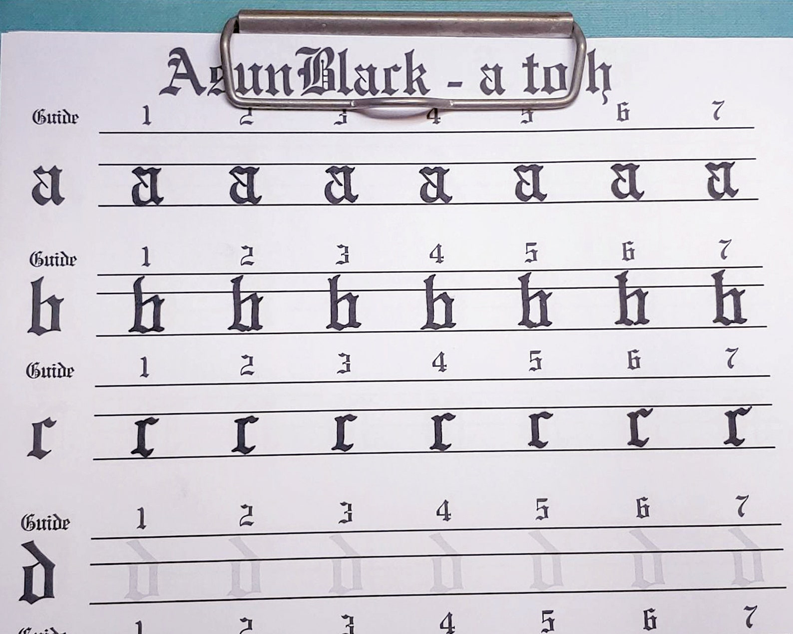 Fancy Gothic Calligraphy Worksheet, Printable Gothic Letter Practice ...