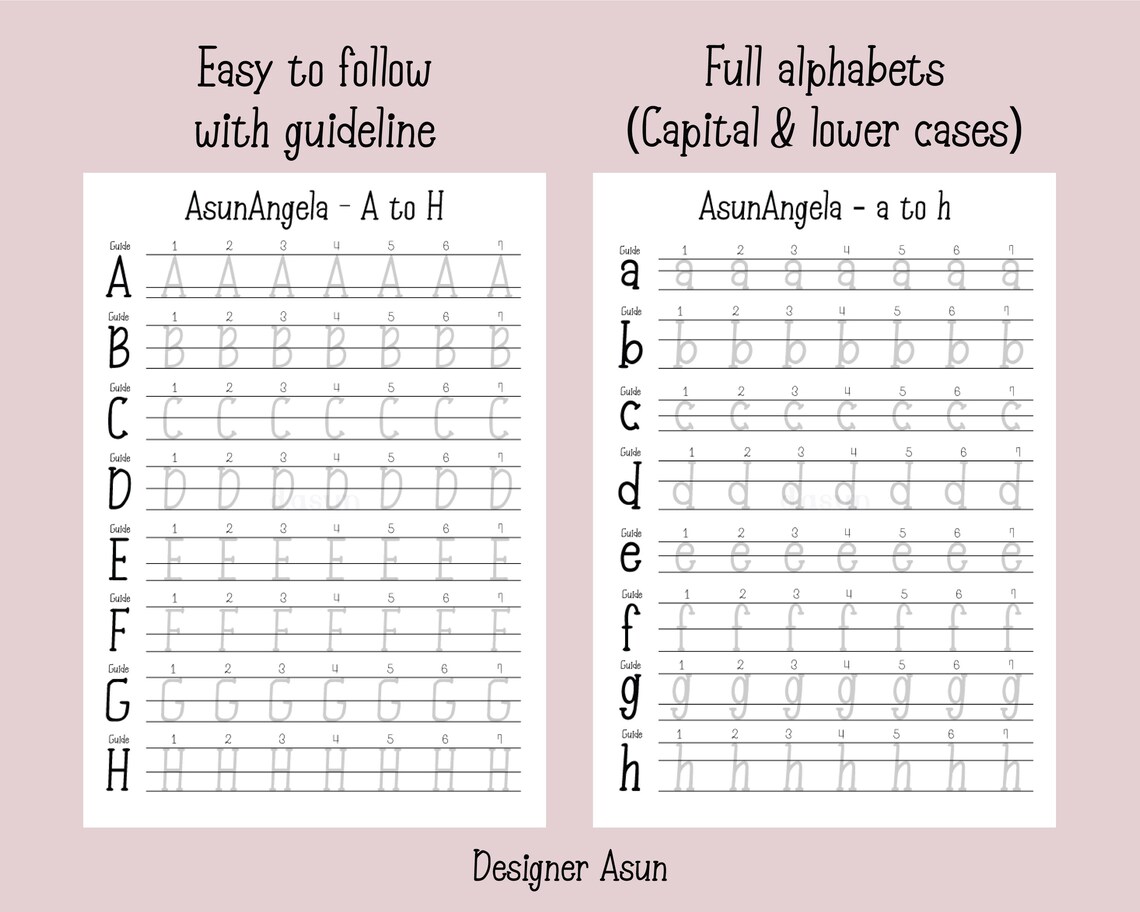 Cute Typewriter Font Practice Sheet PDF Typewriter Alphabet Writing ...