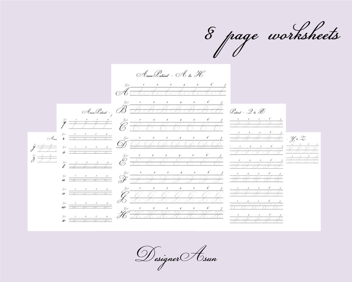 Modern Copperplate Script Worksheet Printable Copperplate - Etsy