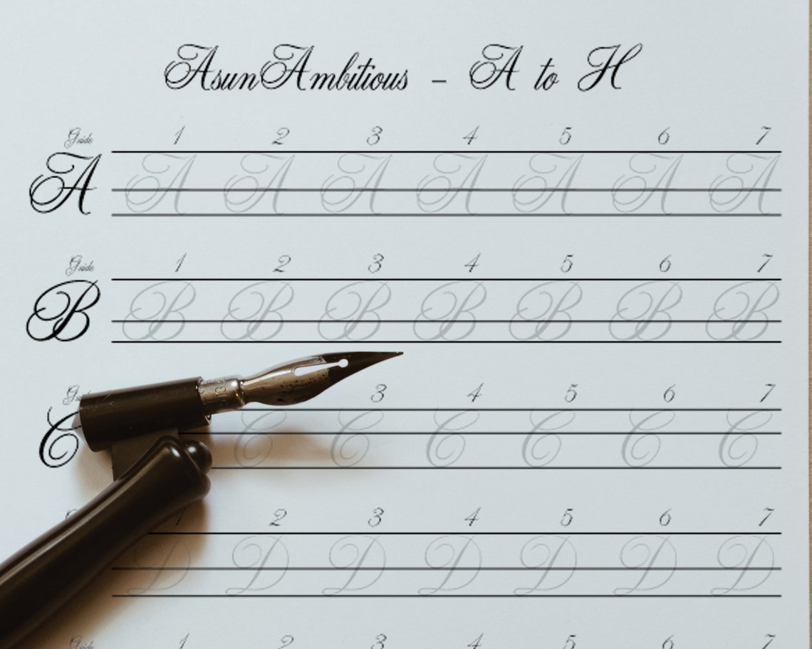 Copperplate Tracing Paper PDF Calligraphy Traceable Sheet for Adult ...