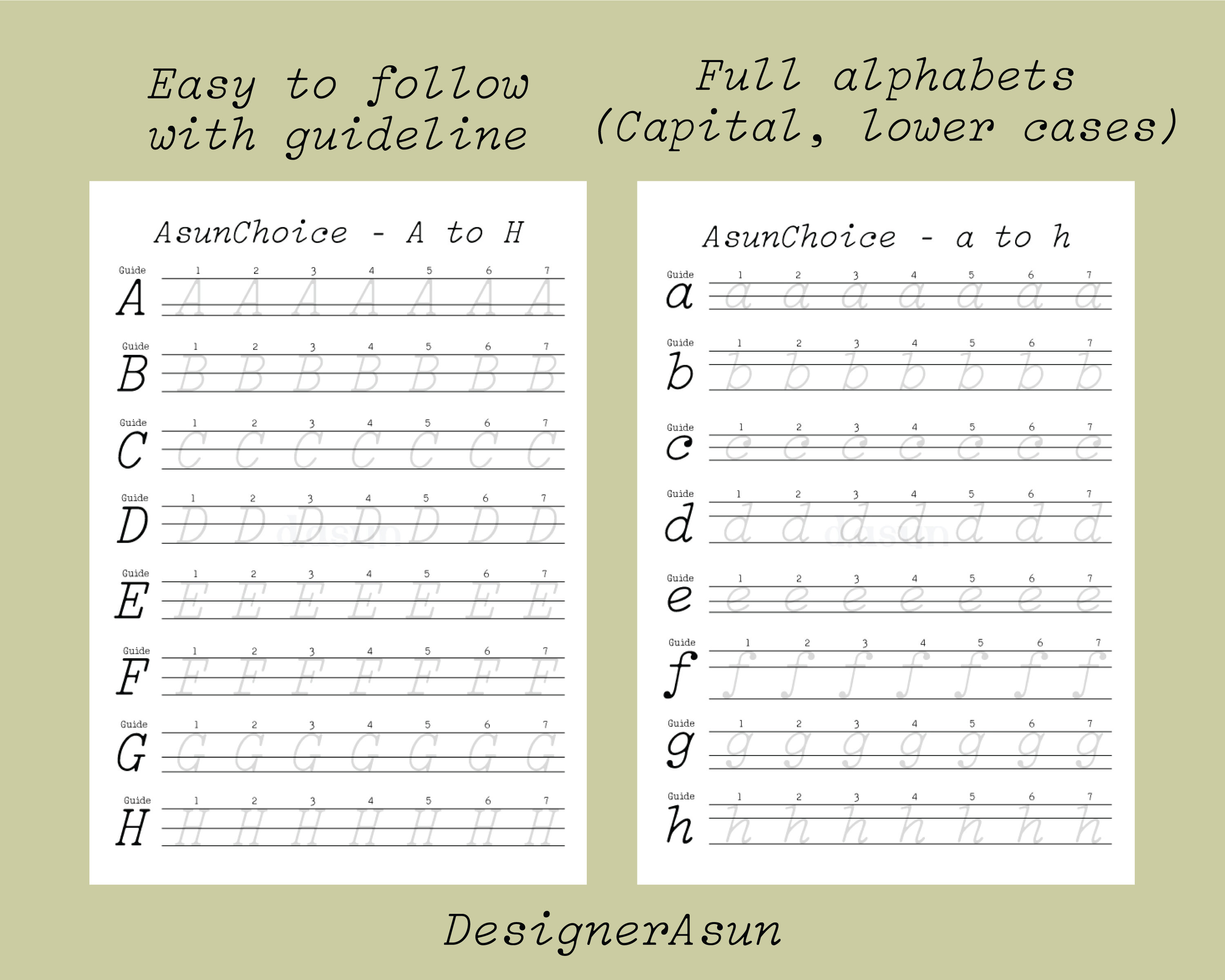 Italic Calligraphy Printable Worksheet, Italic Handwriting Template for ...