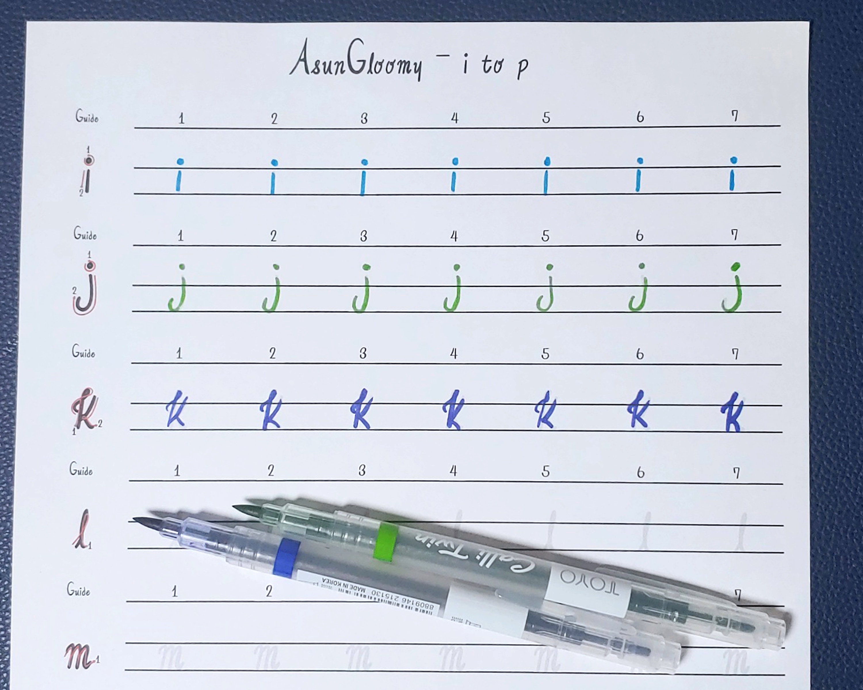 Brush Hand Lettering Worksheet PDF, Printable Brush Alphabet Tracing ...