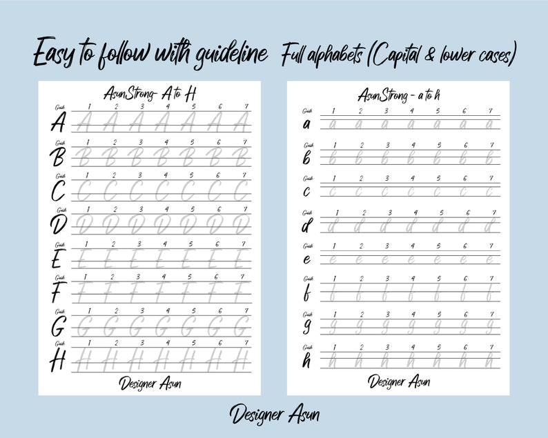Manly & Rough Handwriting Style Template | Handwriting Worksheet ...