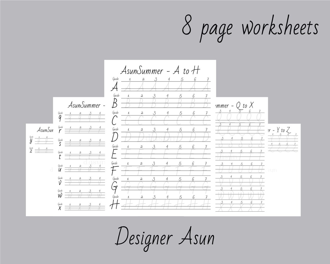 Cute and Friendly Handwriting Practice Sheet for Girls - Etsy