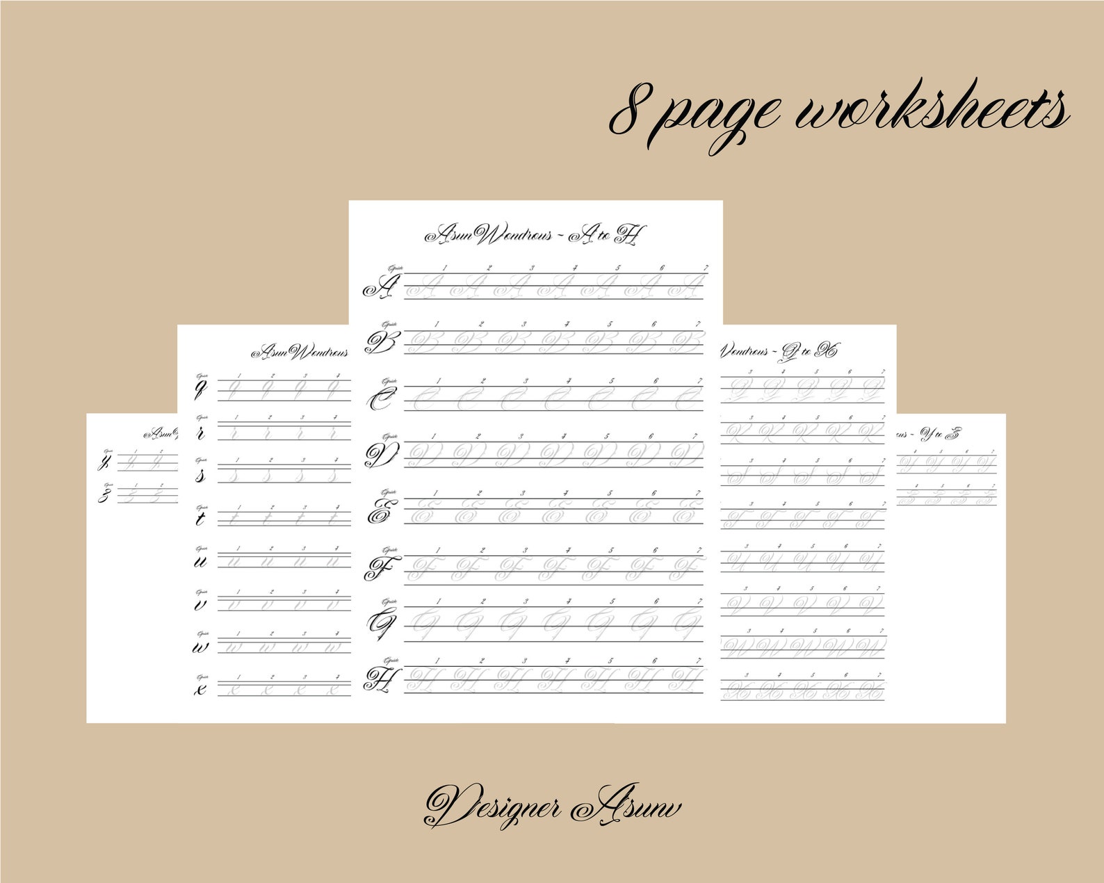 Copperplate Calligraphy Alphabet Practice Sheet PDF | Copperplate ...