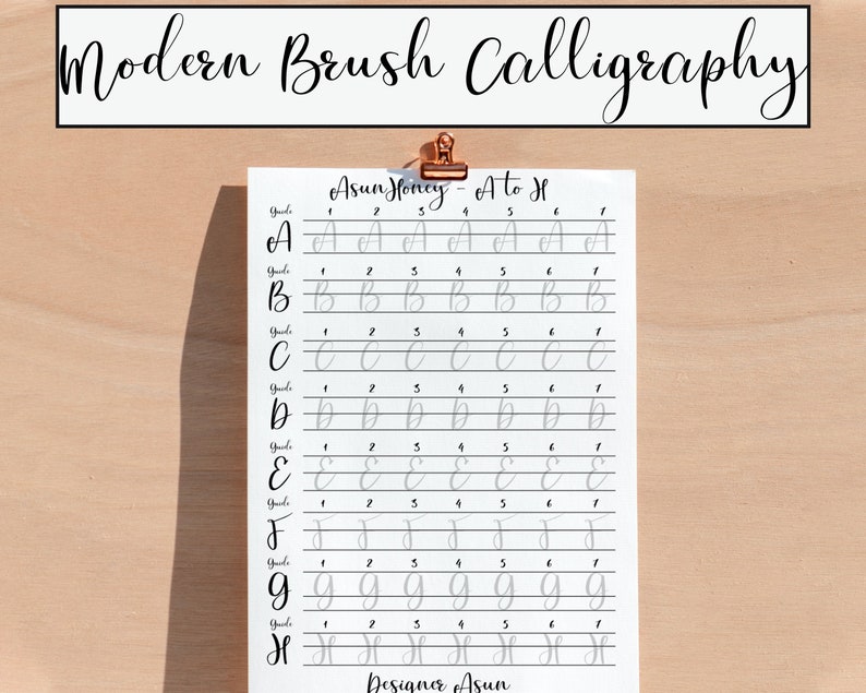 Brush Calligraphy Workbook for Brush Hand Lettering Beginner ...