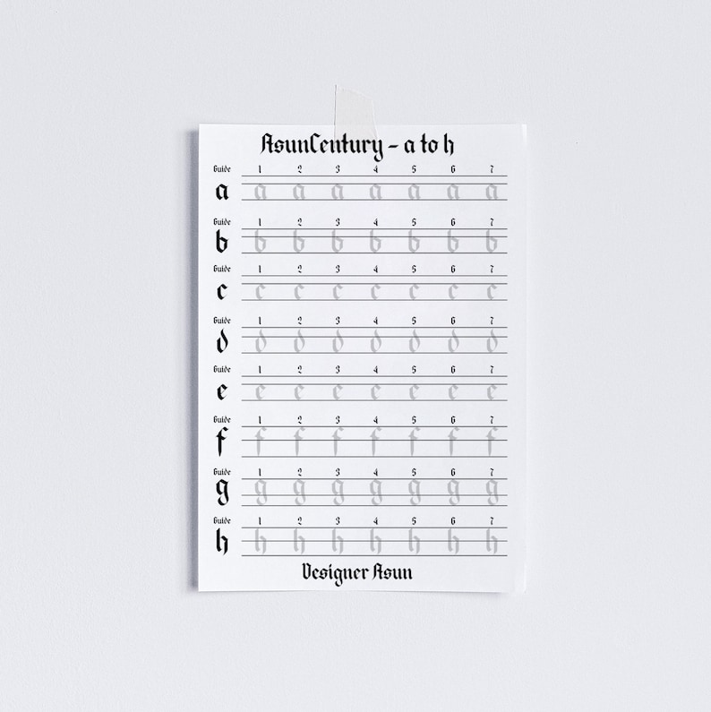 Classic Gothic Calligraphy Blank Tracing Worksheet | Printable Practice ...