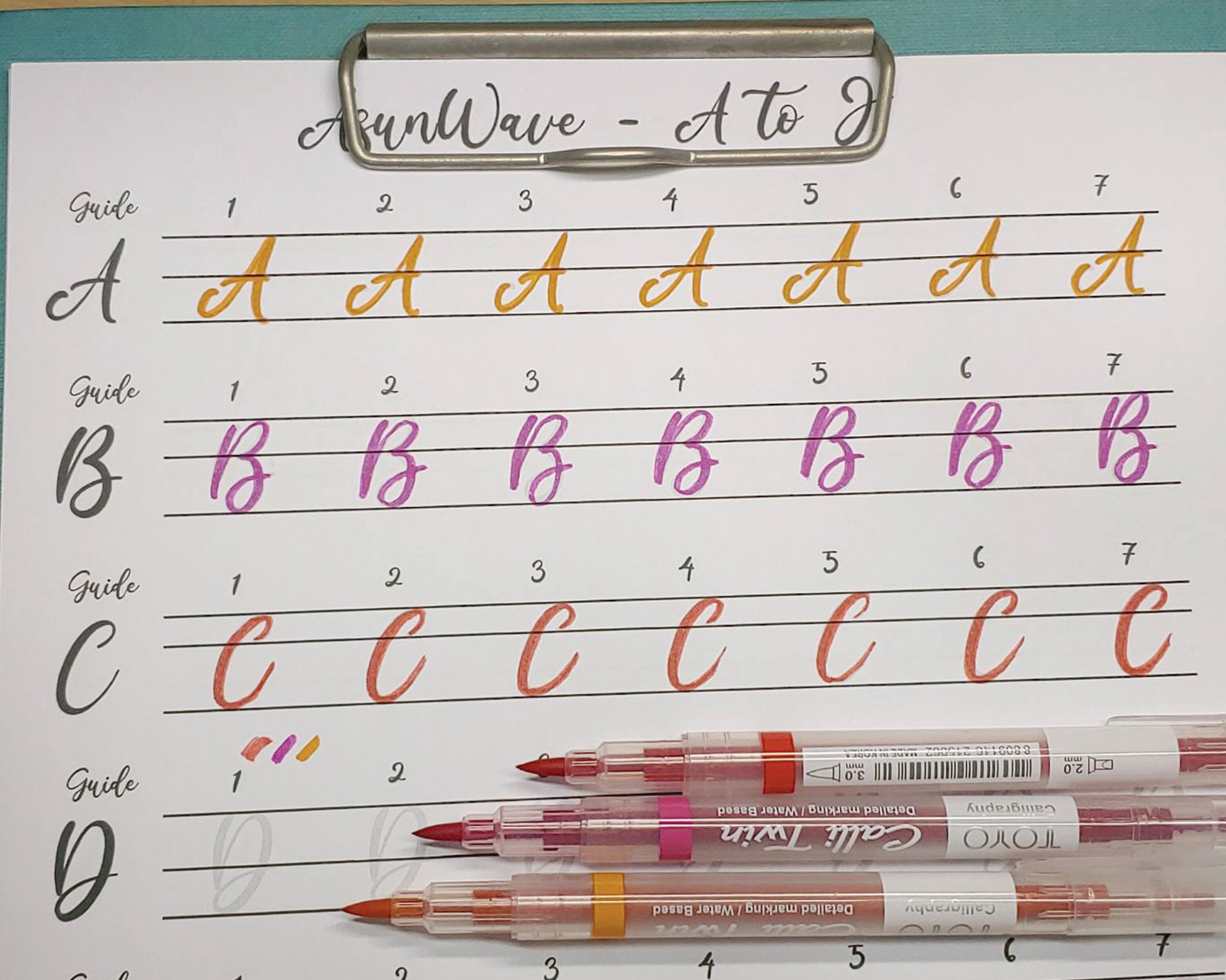 Printable Brush Lettering Alphabet Practice Sheet PDF New | Etsy