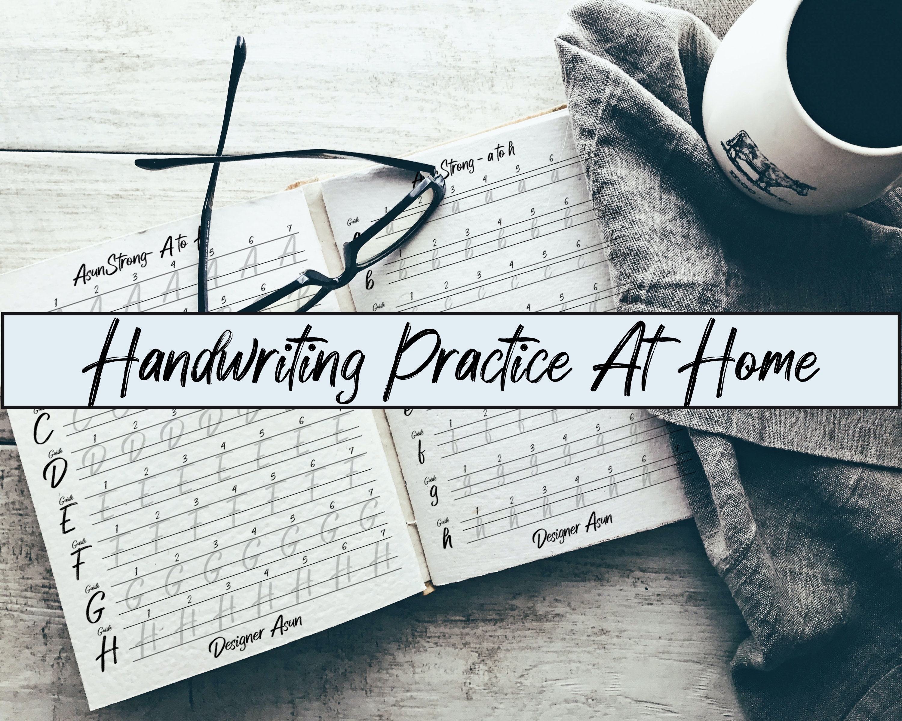 Manly & Rough Handwriting Style Template | Handwriting Worksheet ...