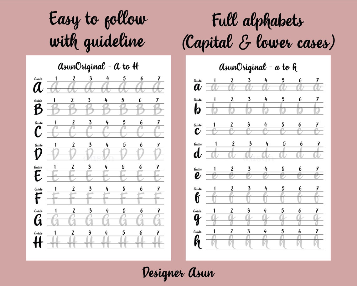 Procreate Brush Lettering Printable Worksheet | Hand Lettering Brush ...