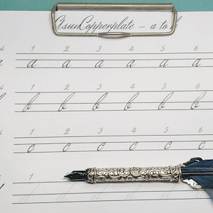Copperplate Calligraphy Worksheet | Printable Template PDF for ...