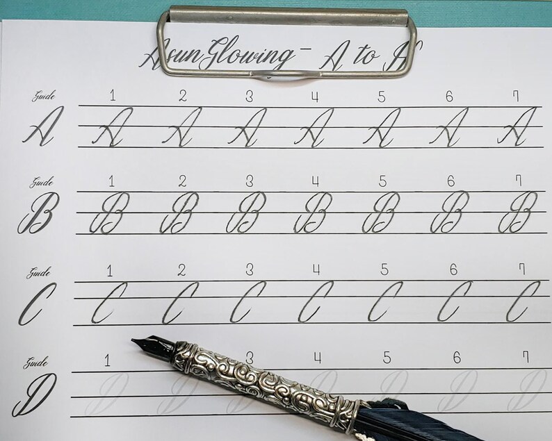 Copperplate Calligraphy Practice Sheet Calligraphy Workbook PDF Pointed ...