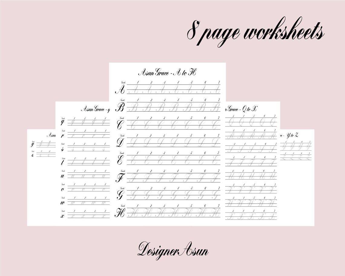 Copperplate Penmanship Practice Sheet Creative Printable for ...