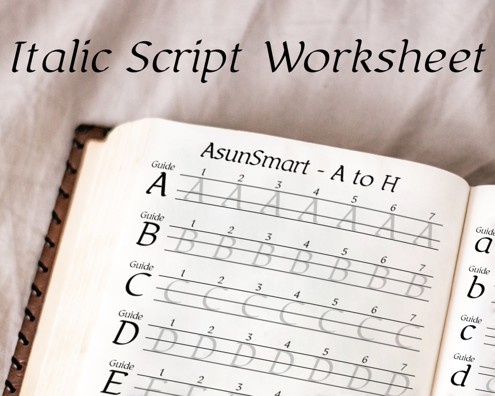 Italic Calligraphy Template Worksheet | Italic Script Font Practice ...