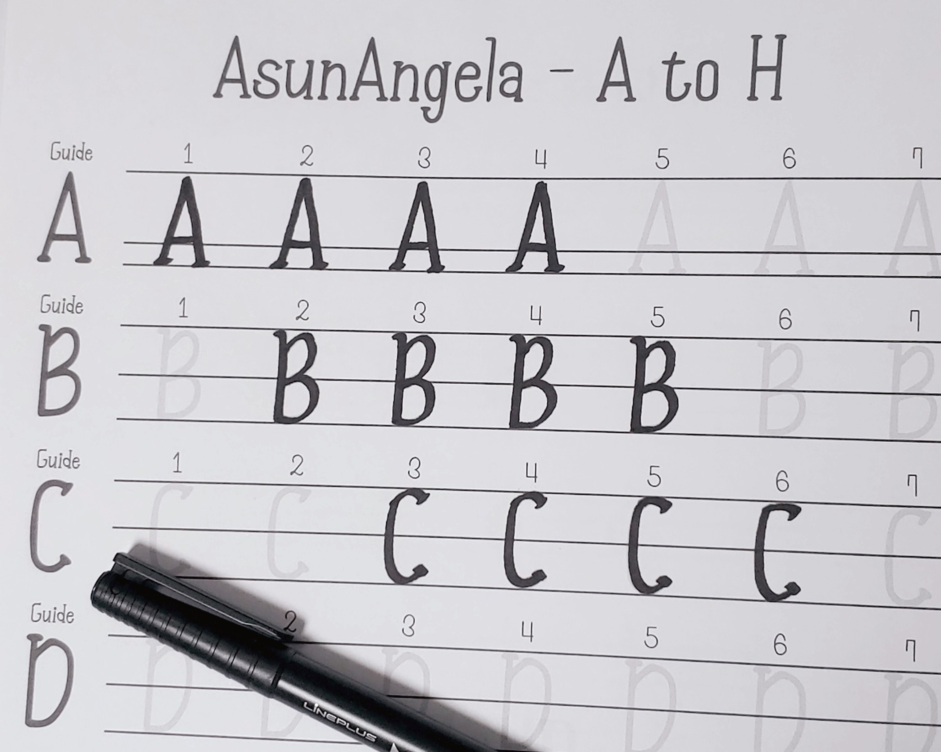 Cute Typewriter Font Practice Sheet PDF Typewriter Alphabet Writing ...