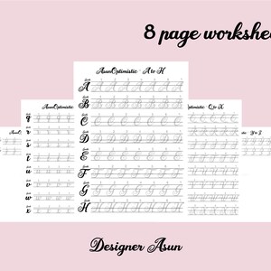 Brush Pen Lettering Alphabet Practice Sheet PDF | Brush Calligraphy ...