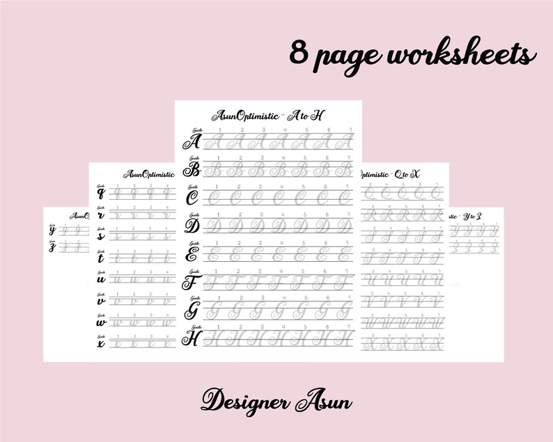 Brush Pen Lettering Alphabet Practice Sheet PDF Brush Calligraphy ...