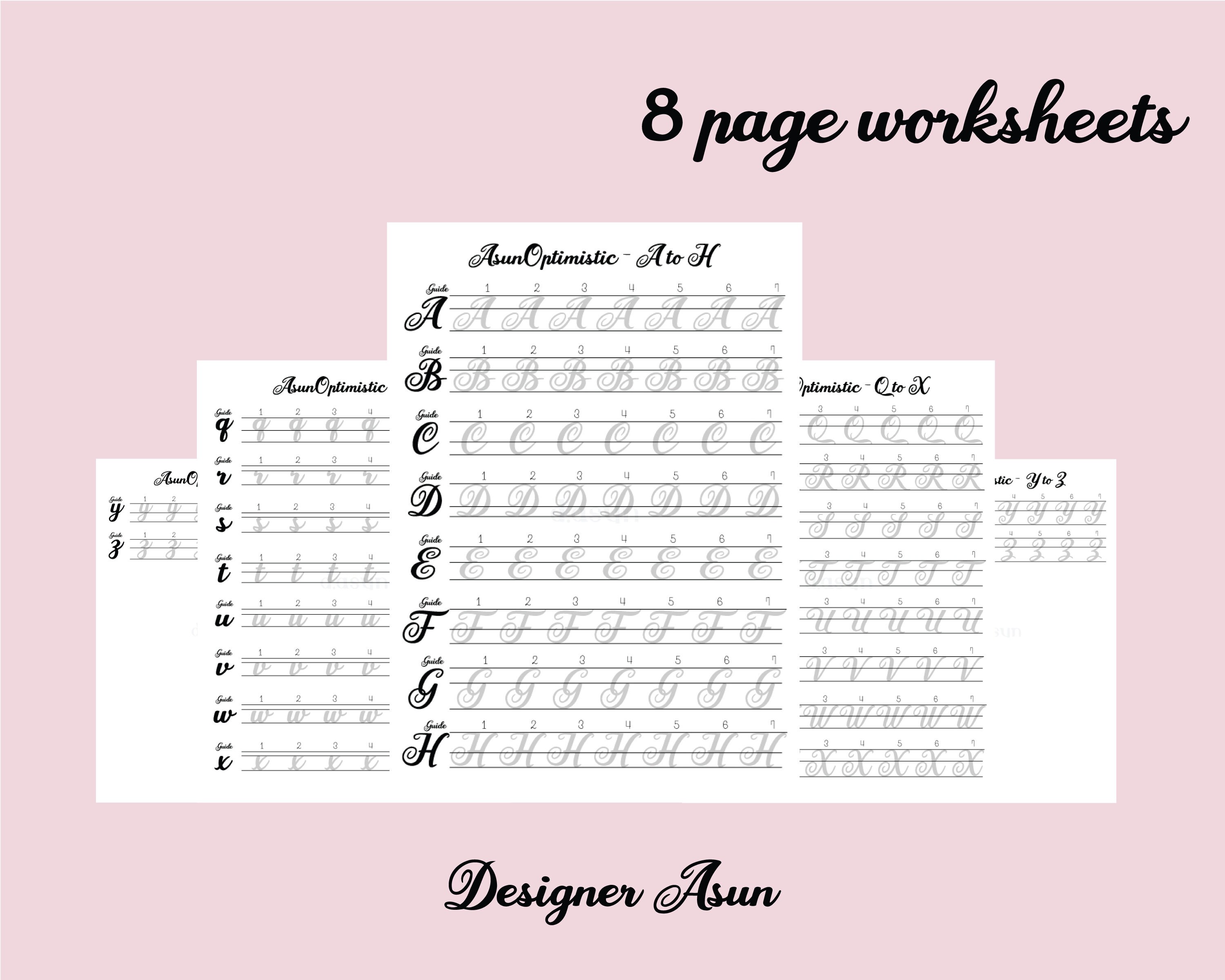 Brush Pen Lettering Alphabet Practice Sheet PDF Brush Calligraphy ...