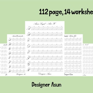 Copperplate Calligraphy Template Bundle Pack Copperplate | Etsy