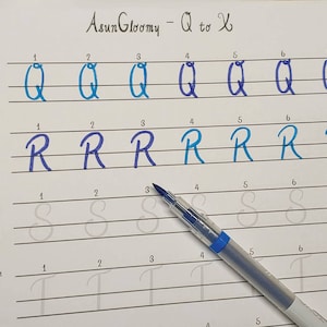 Brush Hand Lettering Worksheet PDF Printable Brush Alphabet | Etsy