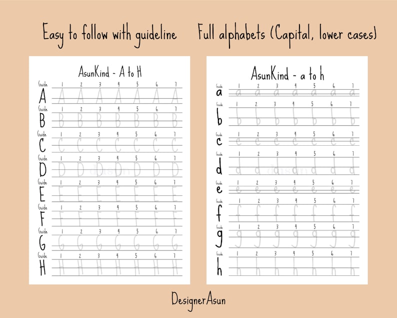 Cute Handwriting Paper for Penmanship Beginner, Handwriting Blank ...