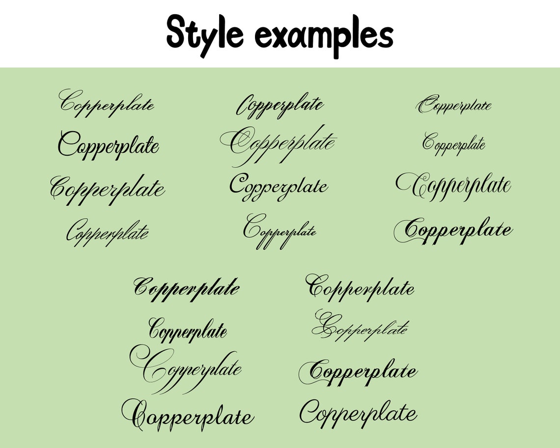 Copperplate Calligraphy Template Bundle Pack Copperplate | Etsy