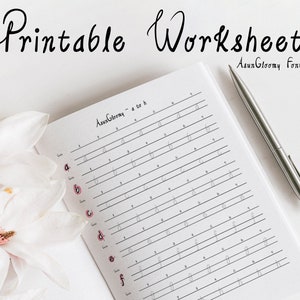 Brush Hand Lettering Worksheet PDF, Printable Brush Alphabet Tracing ...