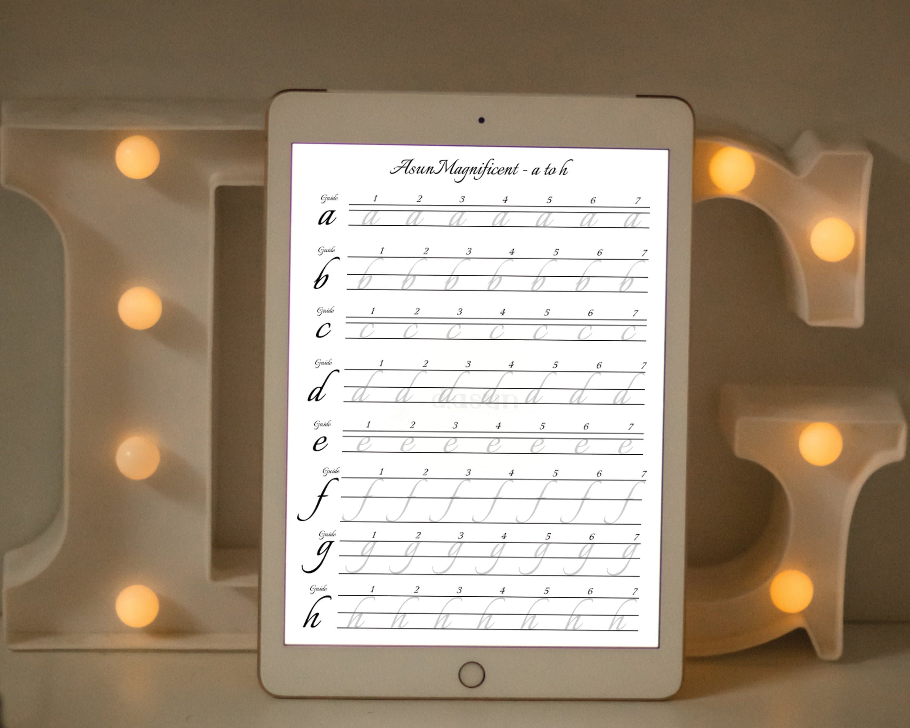 Italic Handwriting Self-learning Worksheet | How to Learn Italic ...