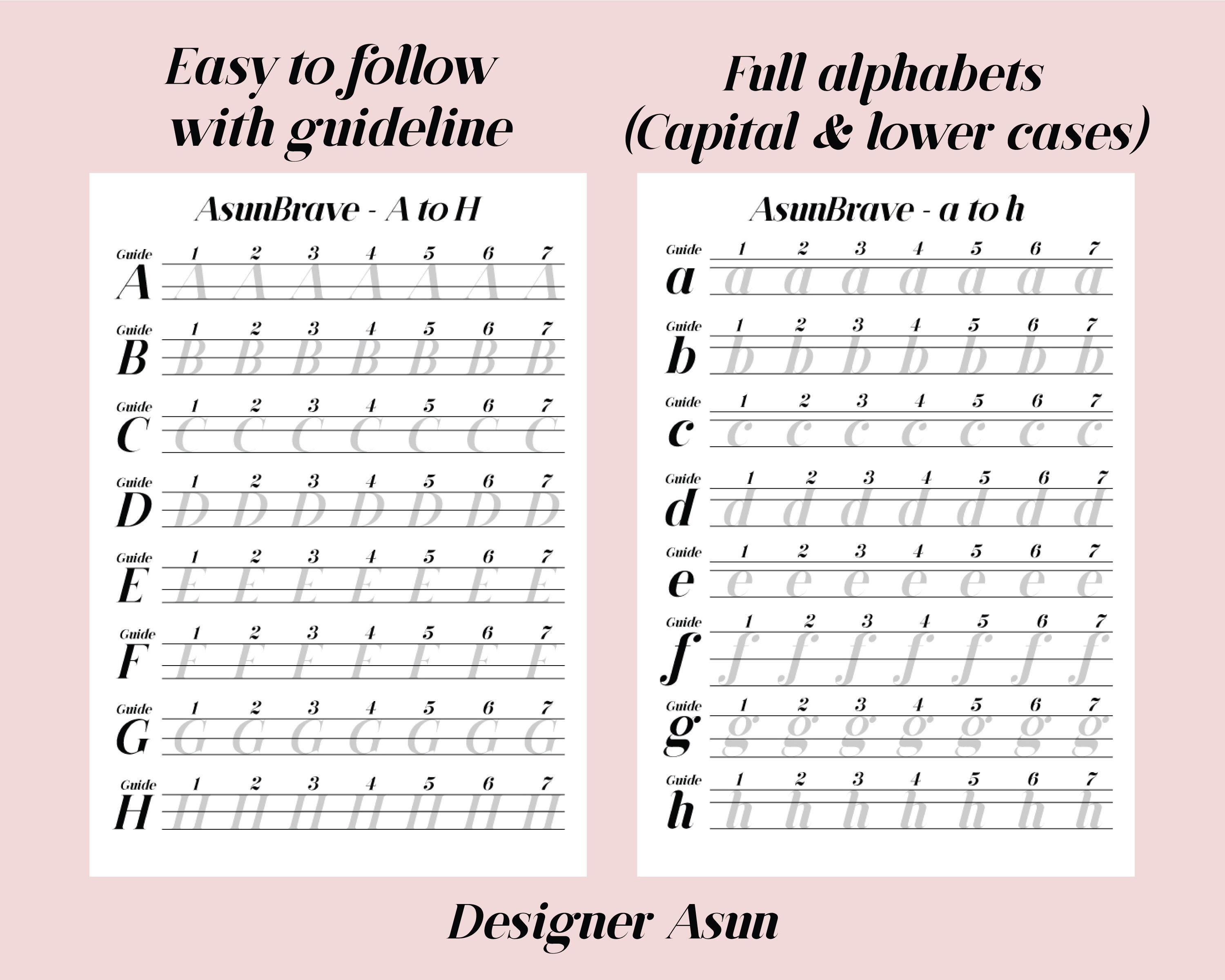 Printable Italic Alphabet Template For Adult Italic | Etsy