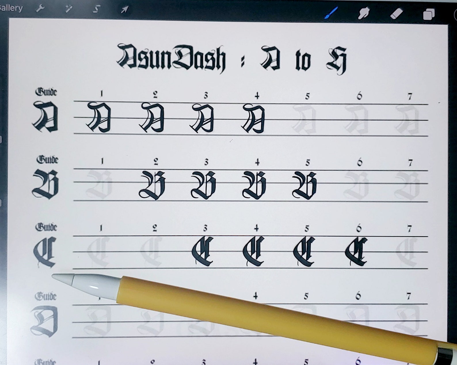 Gothic Calligraphy Blank Workbook With Guideline for Calligraphy ...