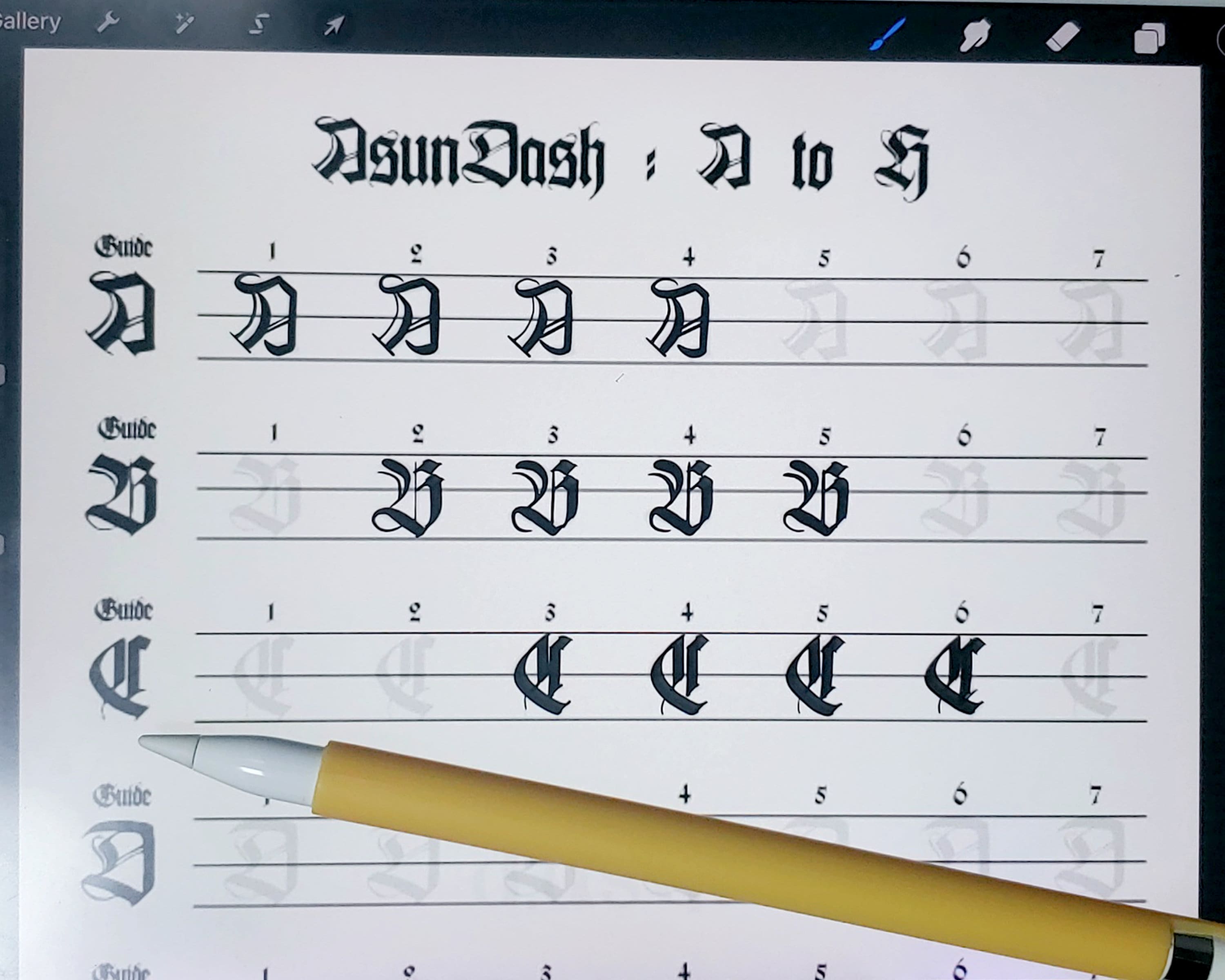 Gothic Calligraphy Blank Workbook With Guideline for Calligraphy ...