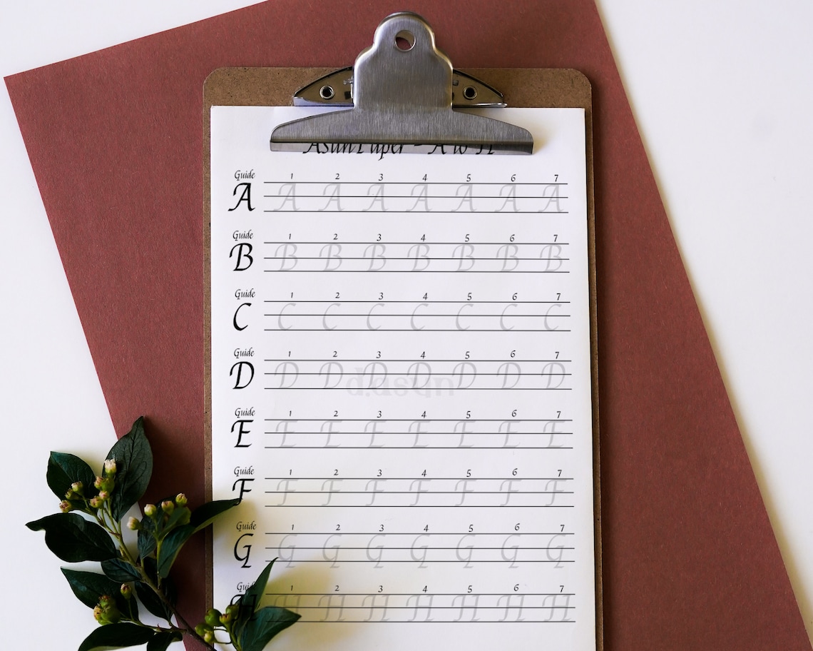 Italic Calligraphy Practice Sheet for Pointed Pen Lover - Etsy