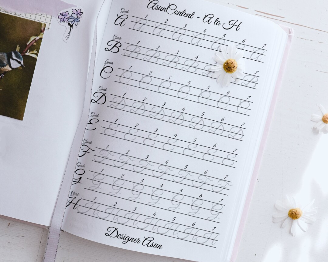 Copperplate Calligraphy Template Worksheet | Copperplate Calligraphy ...