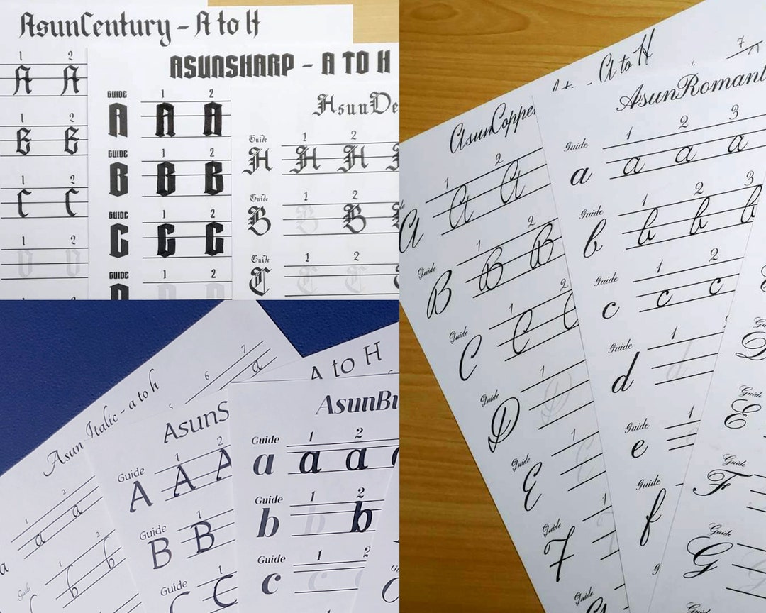 Shop Worksheet Triple Bundle Pack, Gothic, Italic, Copperplate ...