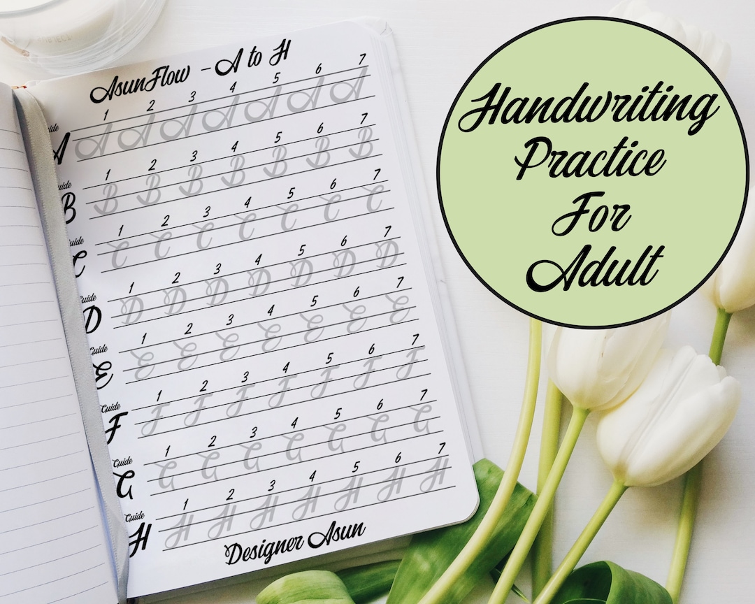 Modern Cursive Writing Practice Sheet for Adult | Cursive Handwriting ...
