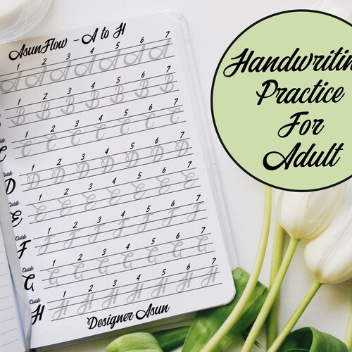 Handwriting Worksheet Printable Cursive Practice Penmanship - Etsy