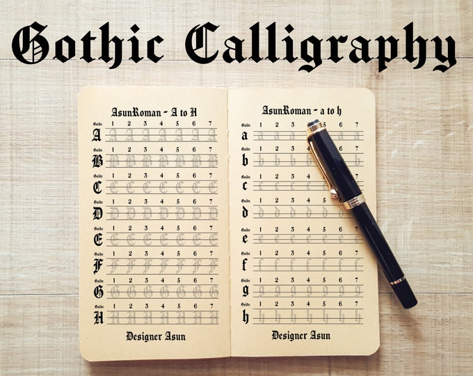 Modern Gothic Calligraphy Practice Sheets for Adult | Alphabet Tracing ...
