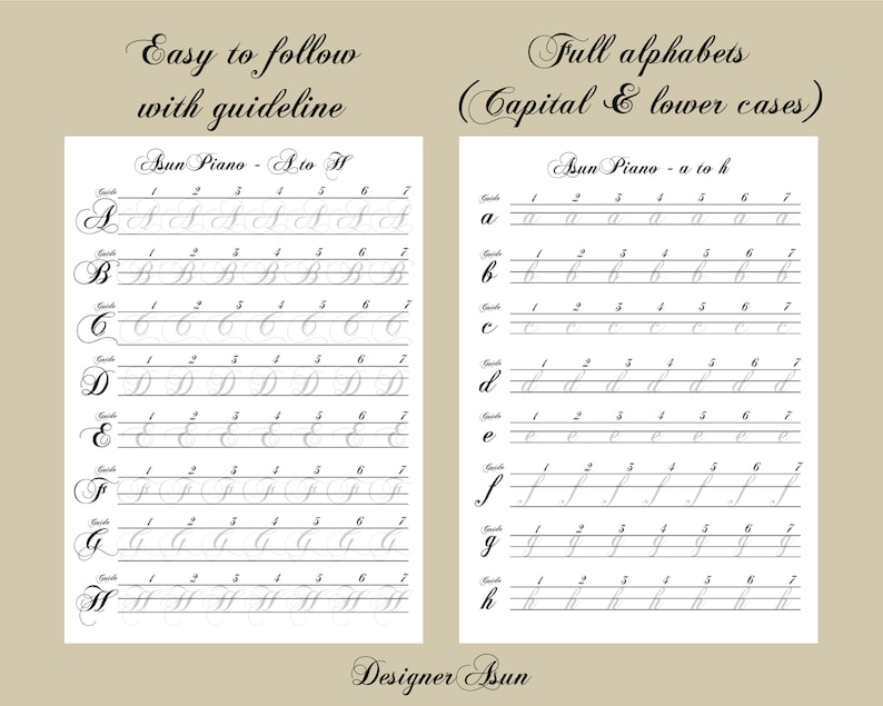 Fancy Copperplate Script Worksheet for Adult Copperplate - Etsy