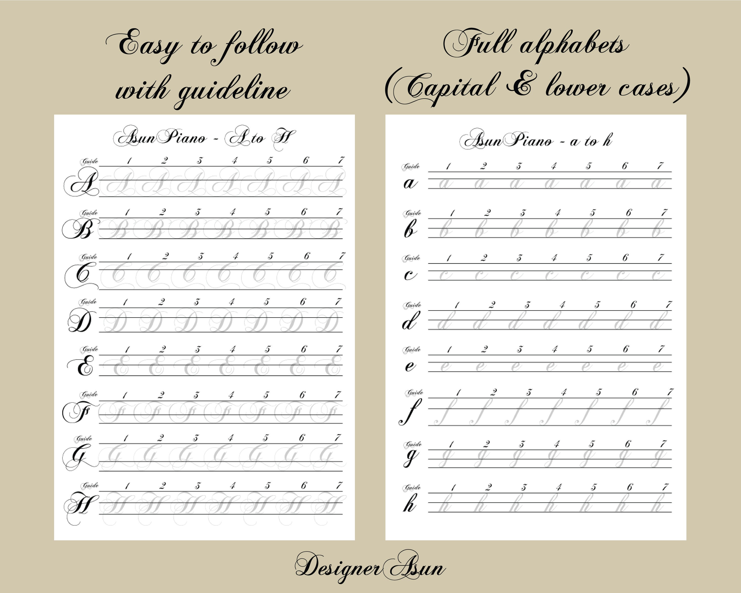 Fancy Copperplate Script Worksheet for Adult Copperplate - Etsy