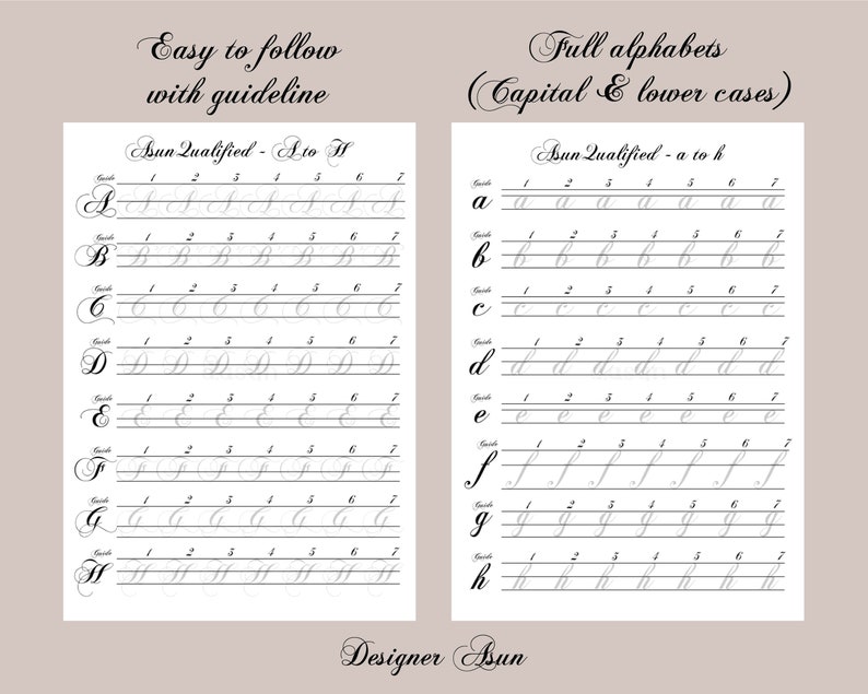 Copperplate Alphabet Workbook for Beginner | Copperplate Handwriting ...