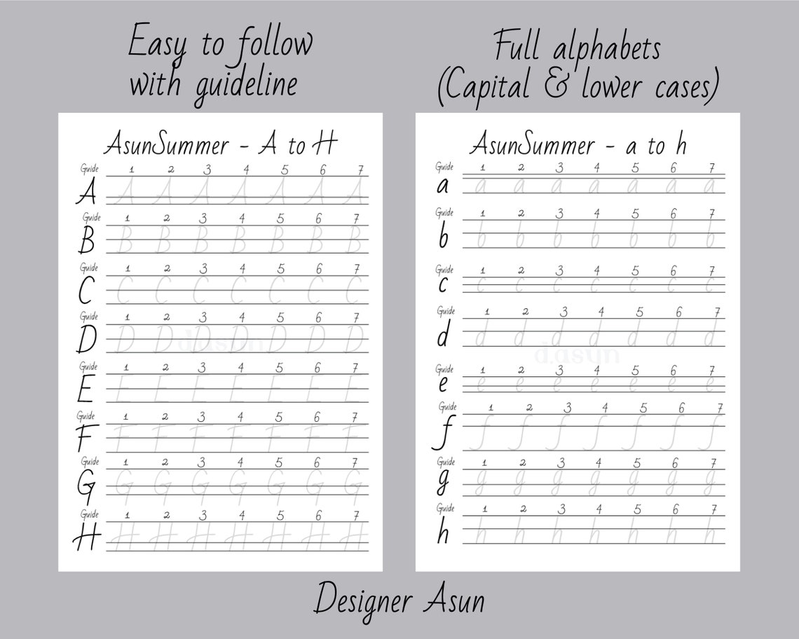 Cute and Friendly Handwriting Practice Sheet for Girls - Etsy