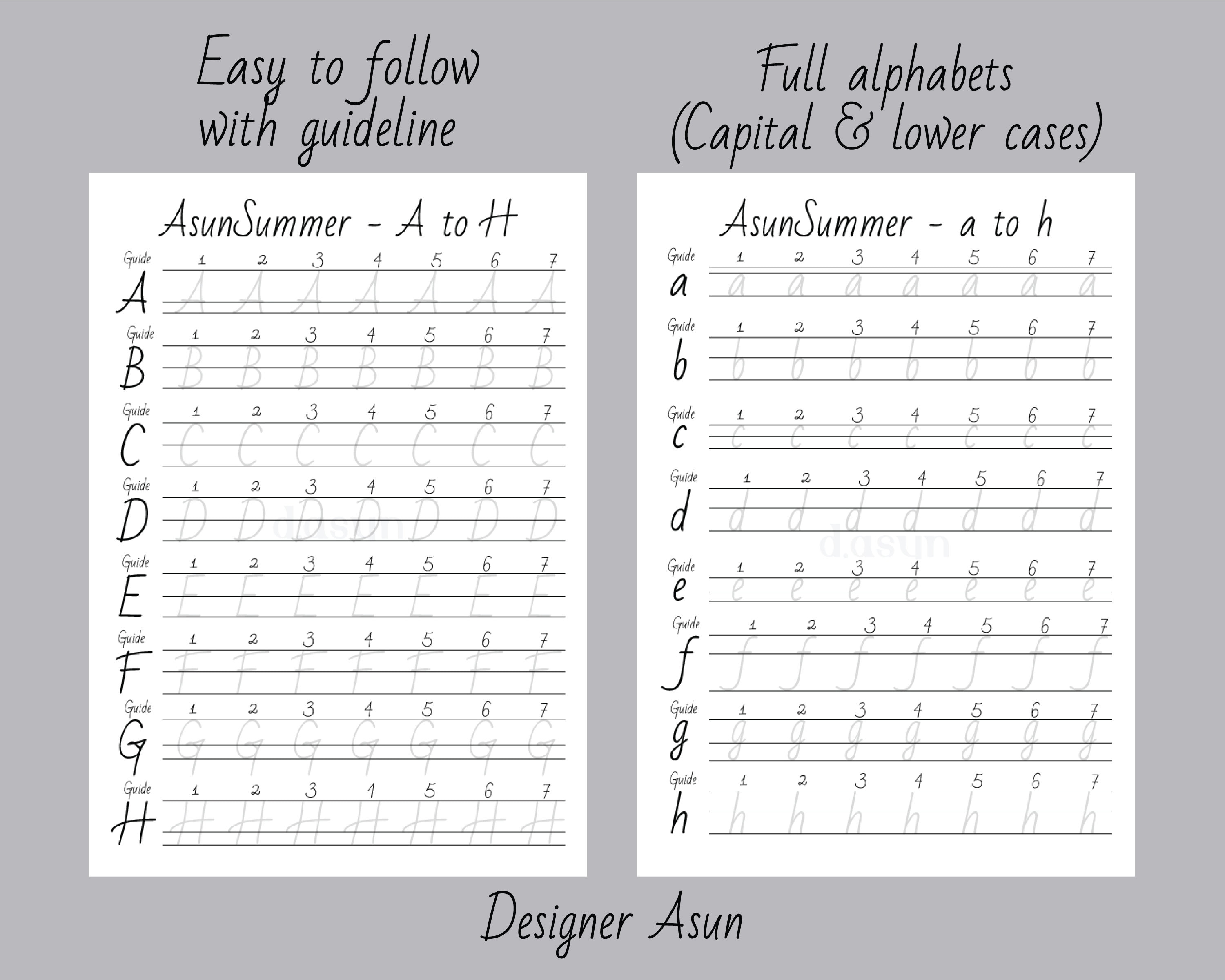 Cute and Friendly Handwriting Practice Sheet for Girls, Handwriting ...
