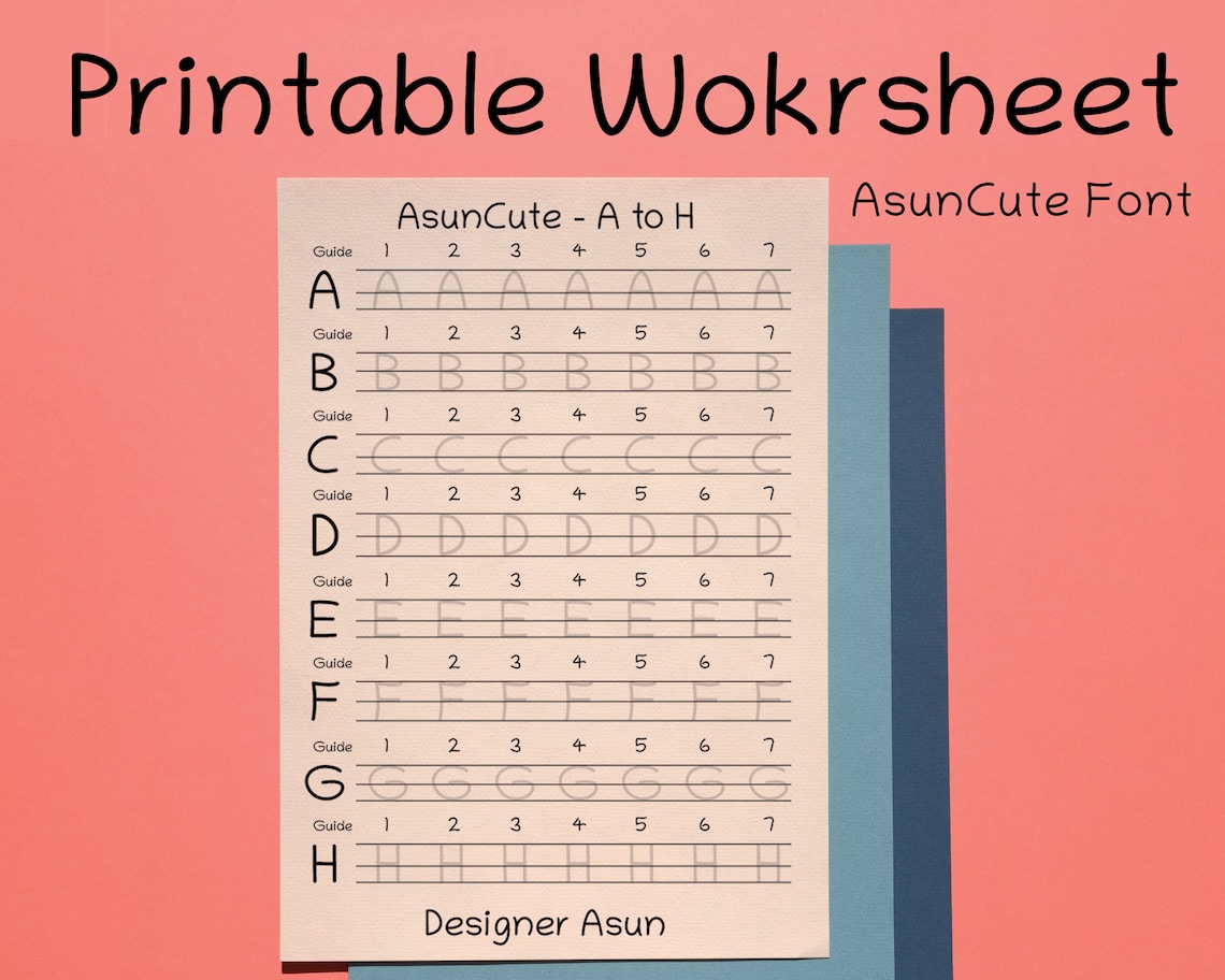 Cute Handwriting Blank Practice Template Worksheet Fun PDF - Etsy