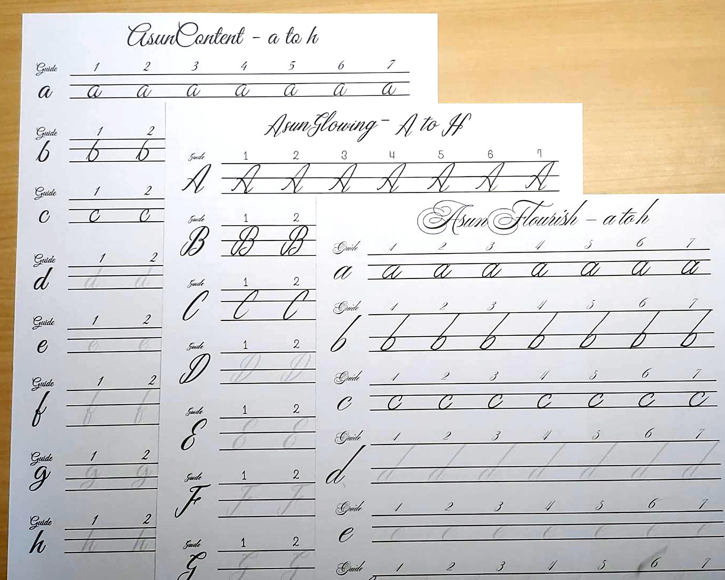 Copperplate Calligraphy Template Bundle Pack Copperplate | Etsy