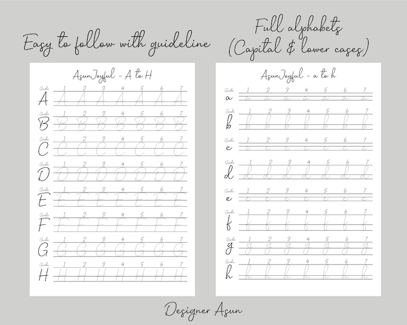 Handwriting Alphabet Template for Handwriting Improvement | Writing ...