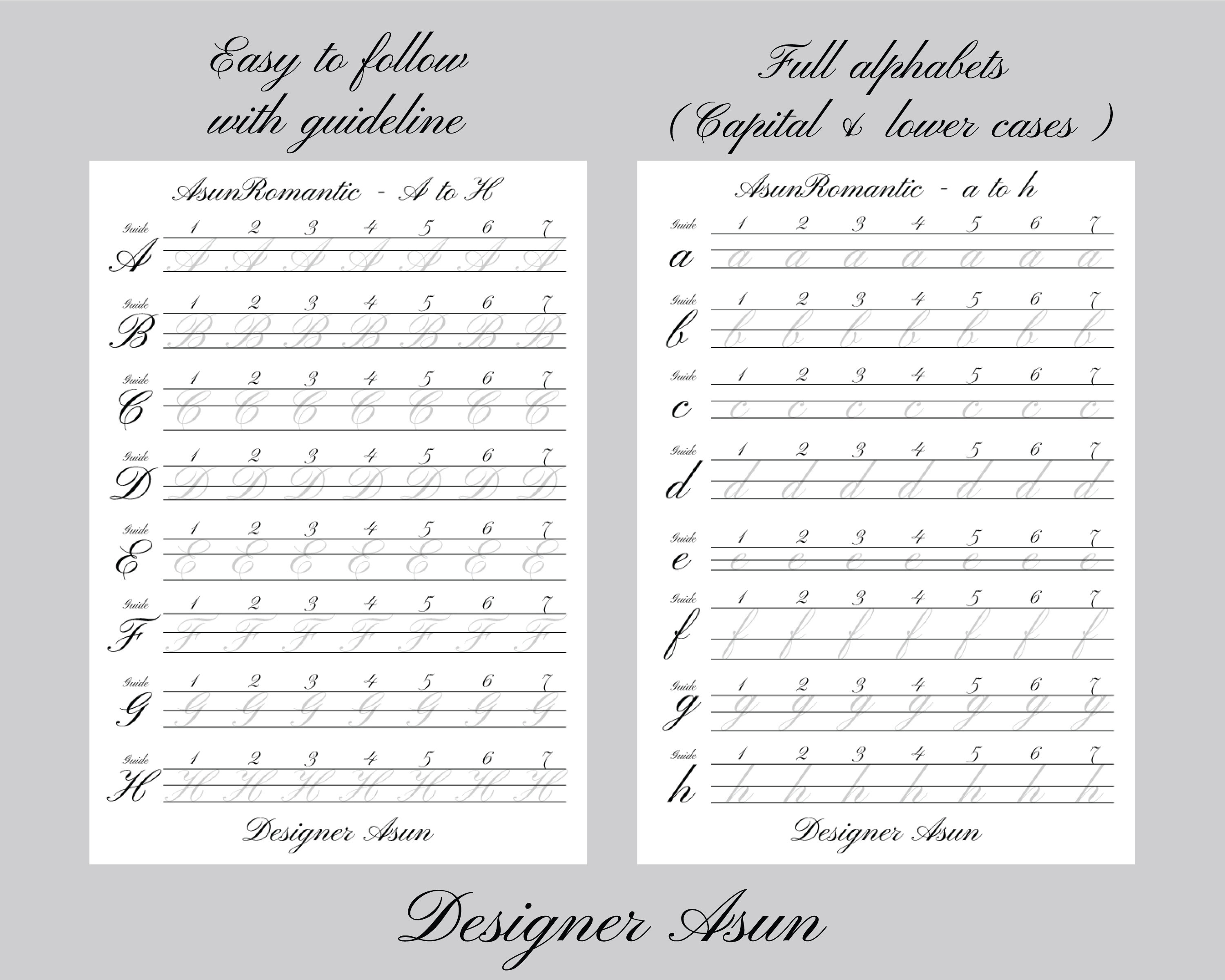 Printable Copperplate Calligraphy Tracing Paper Printable - Etsy
