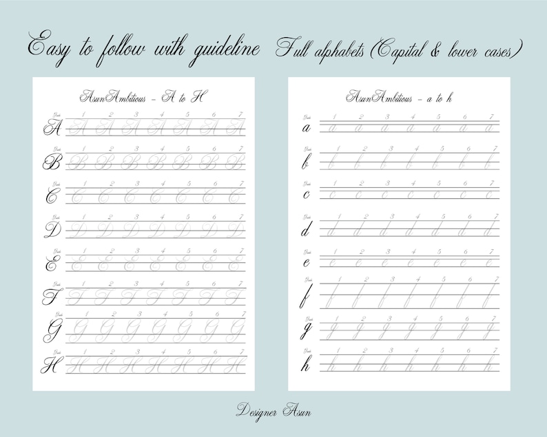 Copperplate Tracing Paper PDF | Calligraphy Traceable Sheet for Adult ...
