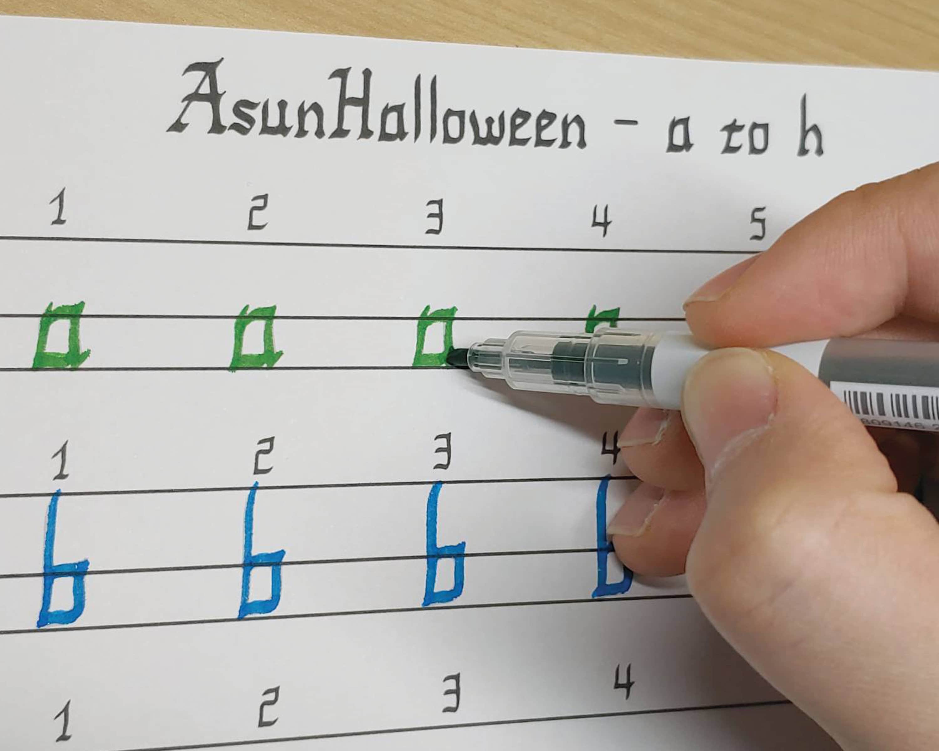 Gothic Handwriting Worksheet Calligraphy Blackletter Practice Printable ...